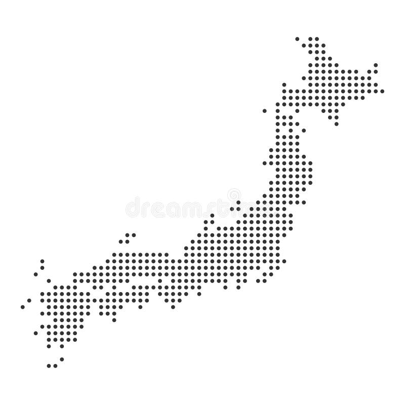 Dotted Japan Map Isolated Element Stock Vector - Illustration of japan ...