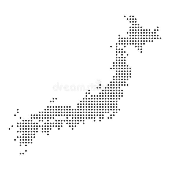 Dotted Japan Map Isolated Element Stock Vector - Illustration of japan ...