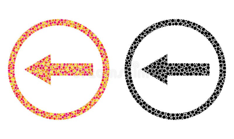 Dotted Left Rounded Arrow Mosaic Icons Stock Vector - Illustration of ...