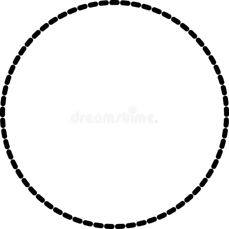 Dotted Line Circle Frame Design Vector Stock Vector - Illustration of ...