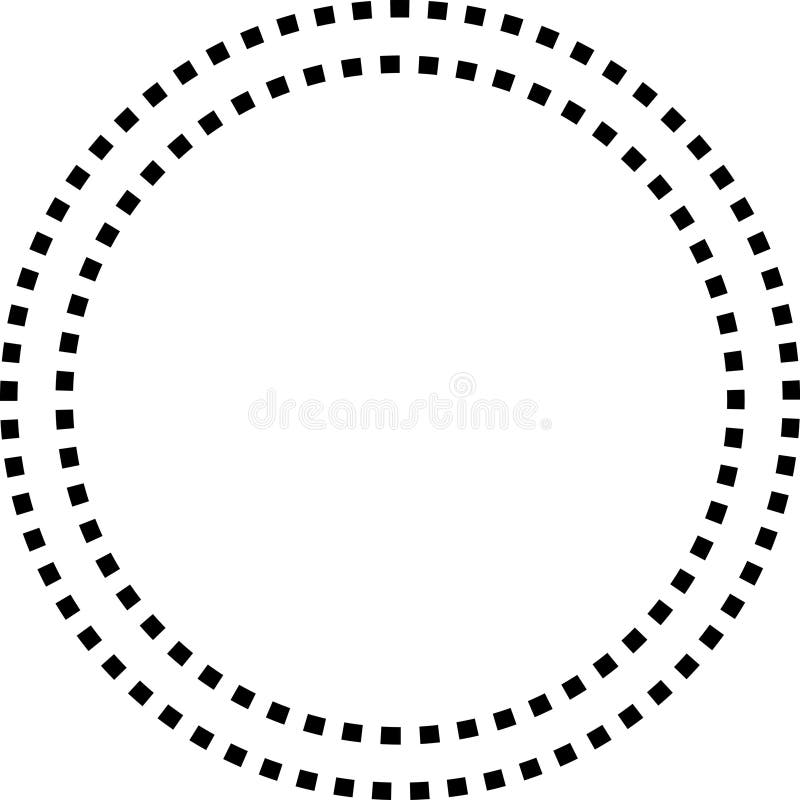 Dotted Line Circle Frame Design Vector Stock Vector - Illustration of ...