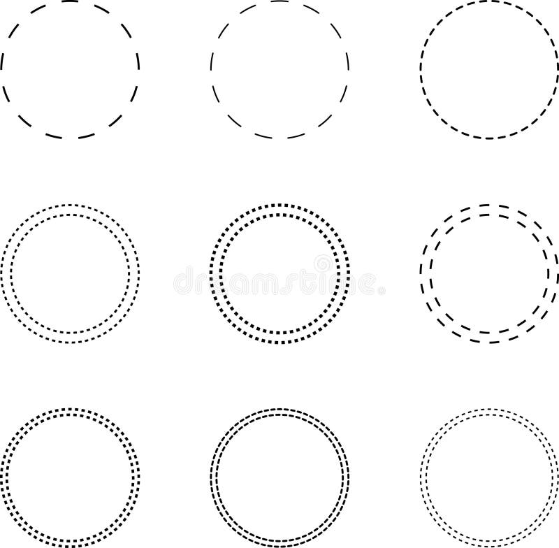 Dotted Line Circle Frame Design Vector Stock Illustration ...