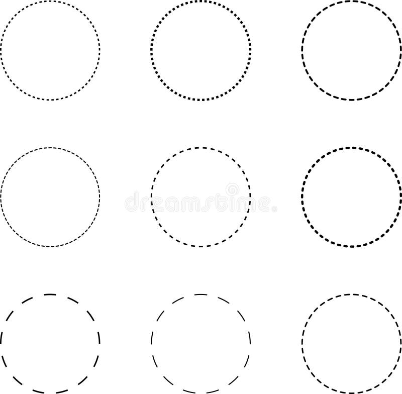 Dotted Line Circle Frame Design Vector Stock Vector - Illustration of ...