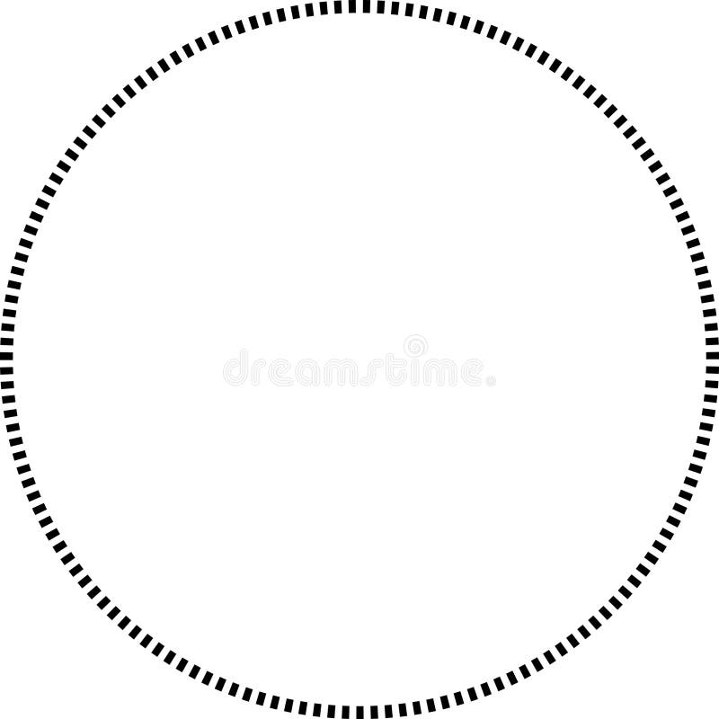 Dotted Line Circle Frame Vector. Dashed Outline Design of Border. Icon ...