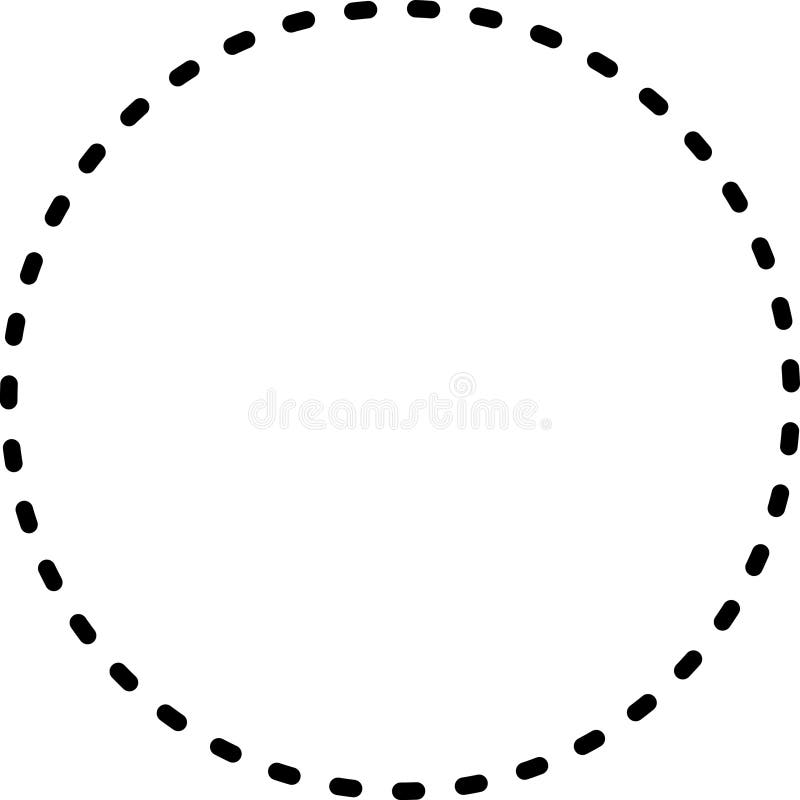 Dotted Line Circle Frame Vector. Dashed Outline Design of Border. Icon ...