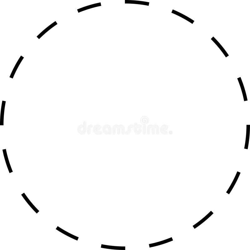 Dotted Line Circle Frame Vector. Dashed Outline Design of Border. Icon ...