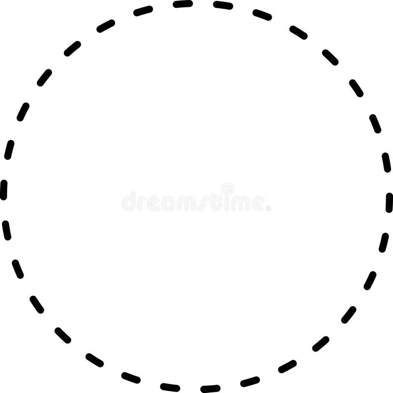 Dotted Line Circle Frame Vector. Dashed Outline Design of Border. Icon ...