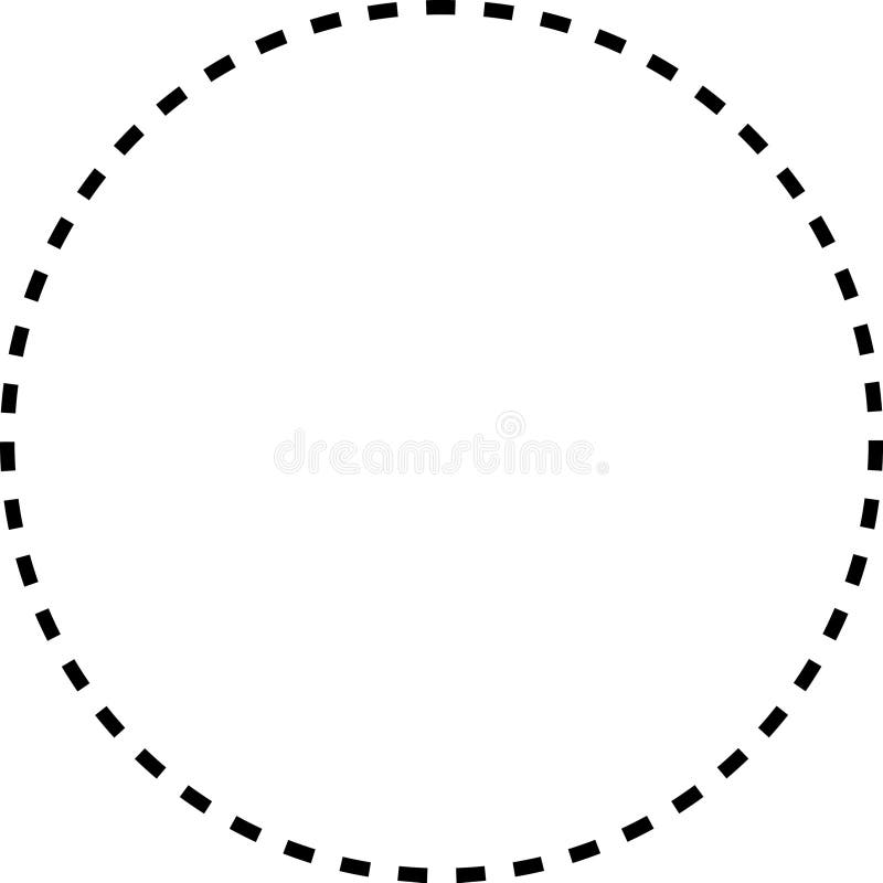 Dotted Line Circle Frame Vector. Dashed Outline Design of Border. Icon ...
