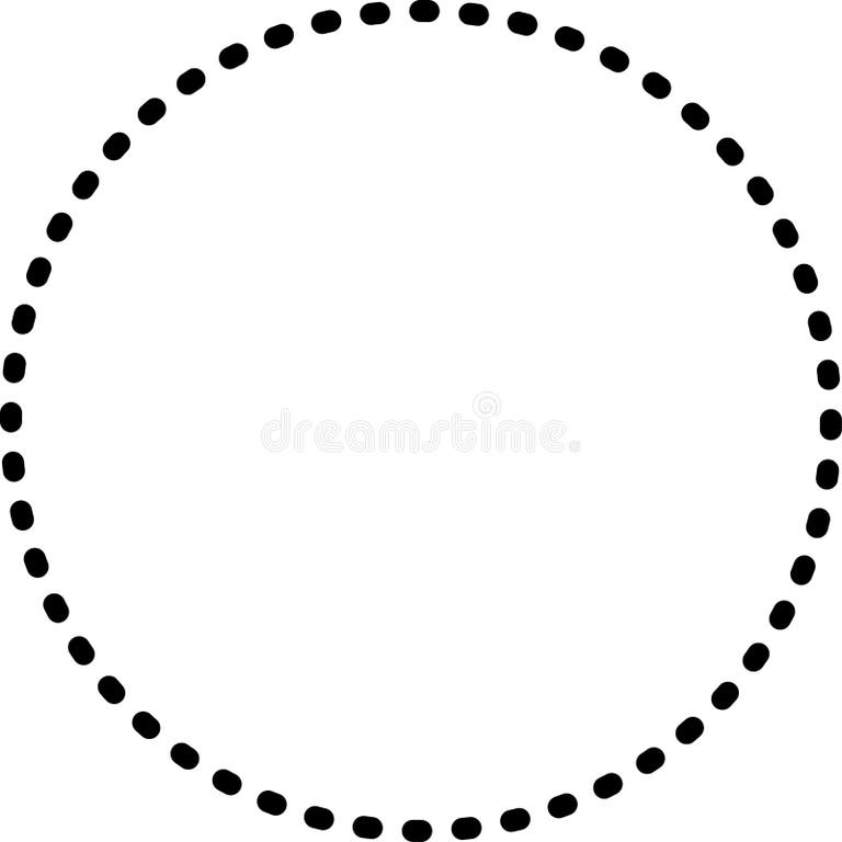 Dotted Line Circle Frame Vector. Dashed Outline Design of Border. Icon ...