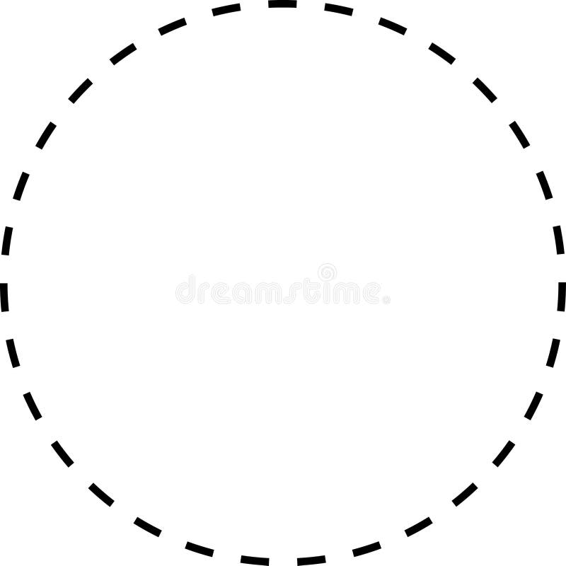 Dotted Line Circle Frame Vector. Dashed Outline Design of Border. Icon of Cut Circle Frame Stock ...