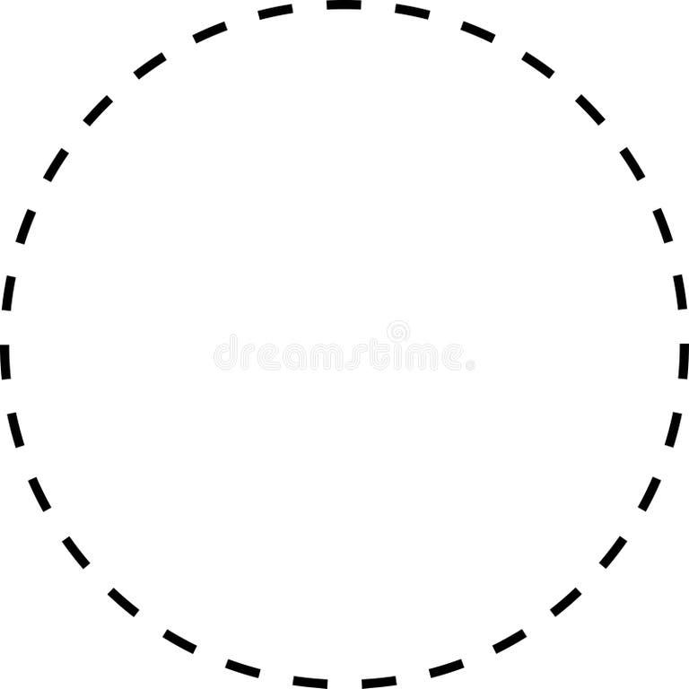 Dotted Line Circle Frame Vector. Dashed Outline Design of Border. Icon ...