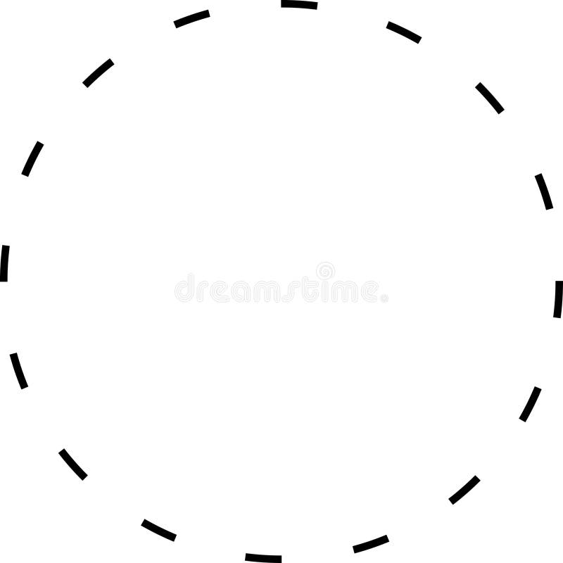 Dotted Line Circle Frame Vector. Dashed Outline Design of Border. Icon ...