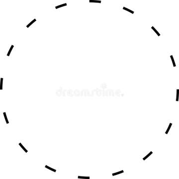 Dotted Line Circle Frame Vector. Dashed Outline Design of Border. Icon ...