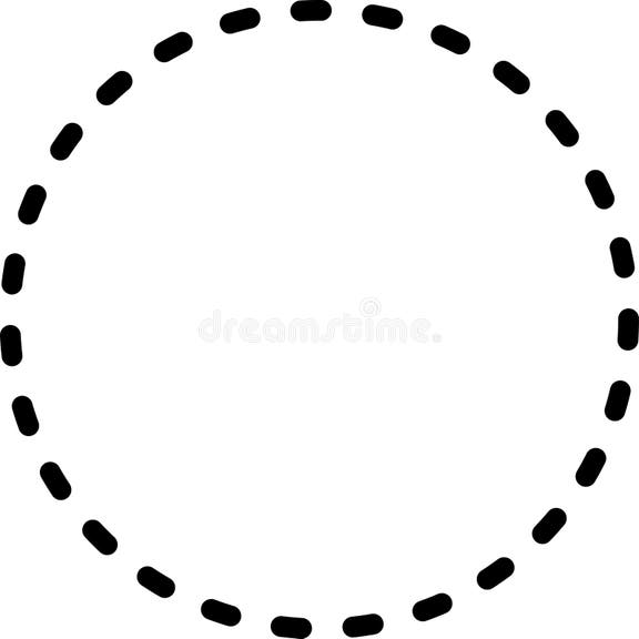 Dotted Line Circle Frame Vector. Dashed Outline Design of Border. Icon ...