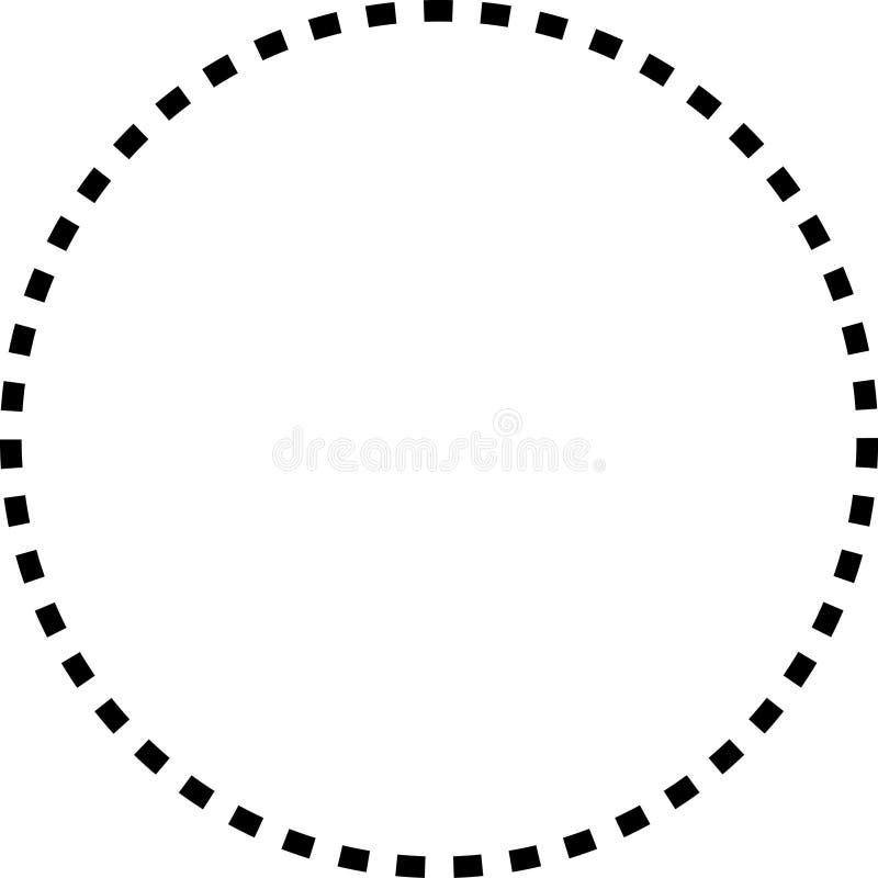 Dotted Line Circle Frame Vector. Dashed Outline Design of Border. Icon ...
