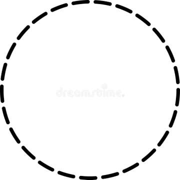 Dotted Line Circle Frame Vector. Dashed Outline Design of Border. Icon ...
