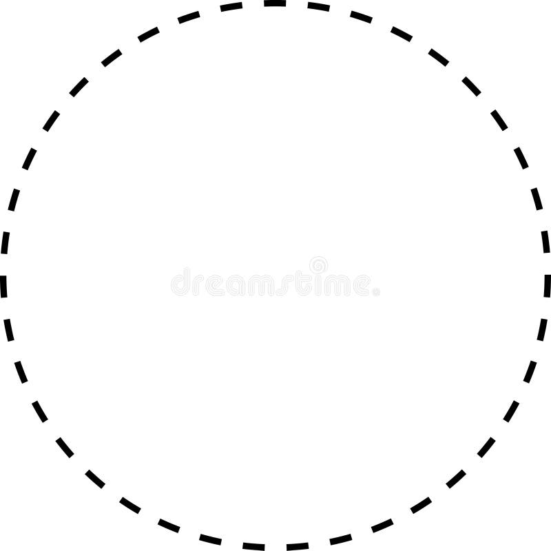 Dotted Line Circle Frame Vector. Dashed Outline Design of Border. Icon ...