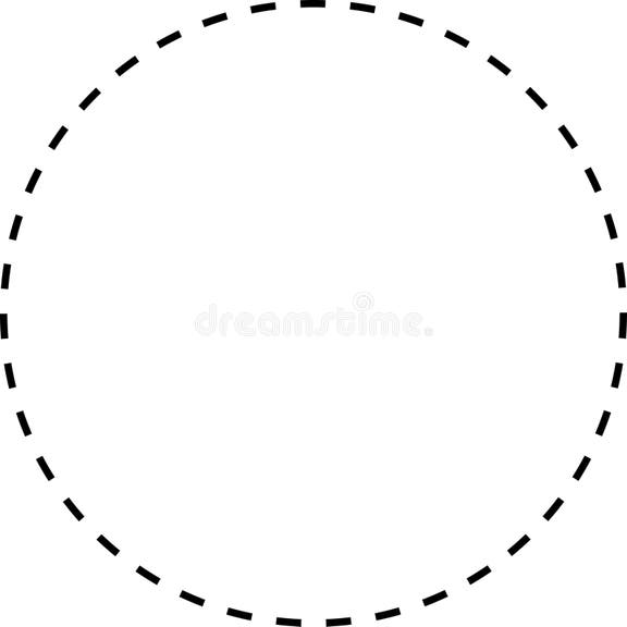 Dotted Line Circle Frame Vector. Dashed Outline Design of Border. Icon ...