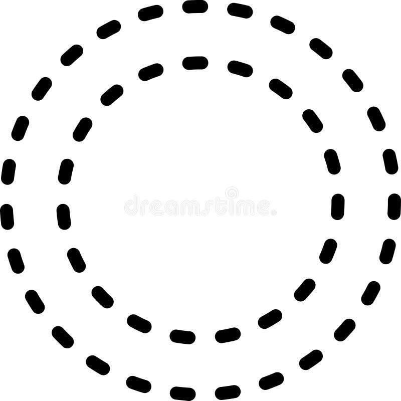 Dotted Line Circle Frame Vector. Dashed Outline Design of Border. Icon ...