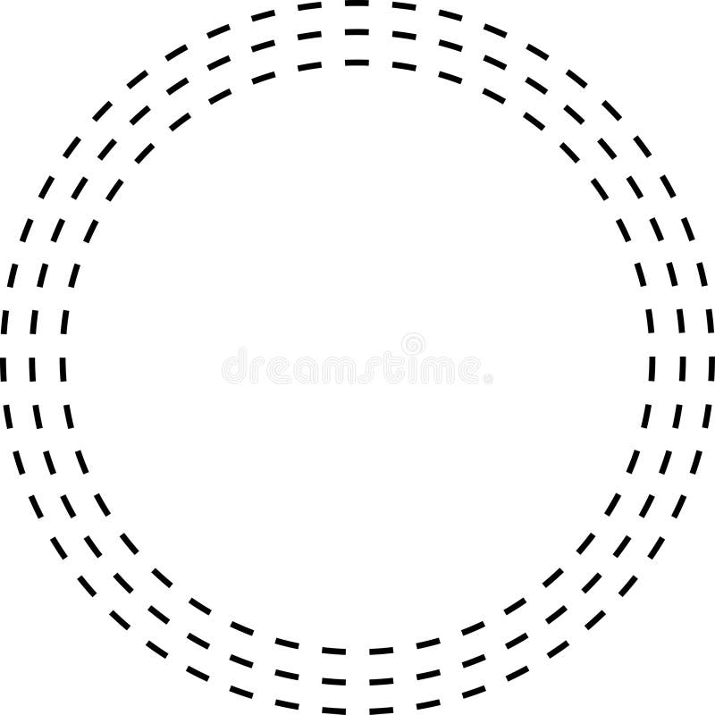 Dotted Line Circle Frame Vector. Dashed Outline Design of Border. Icon ...