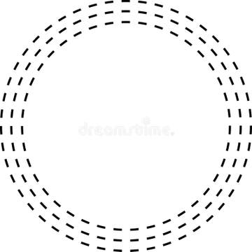 Dotted Line Circle Frame Vector. Dashed Outline Design of Border. Icon ...