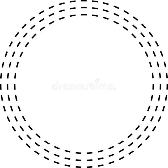 Dotted Line Circle Frame Vector. Dashed Outline Design of Border. Icon ...