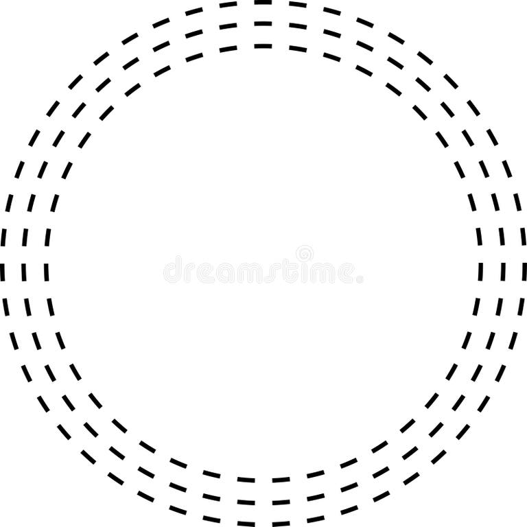 Dotted Line Circle Frame Vector. Dashed Outline Design of Border. Icon ...