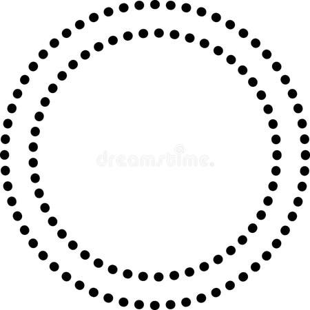 Dotted Line Circle Frame Vector. Dashed Outline Design of Border. Icon ...