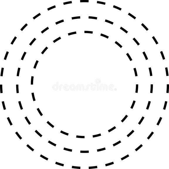 Dotted Line Circle Frame Vector. Dashed Outline Design of Border. Icon ...