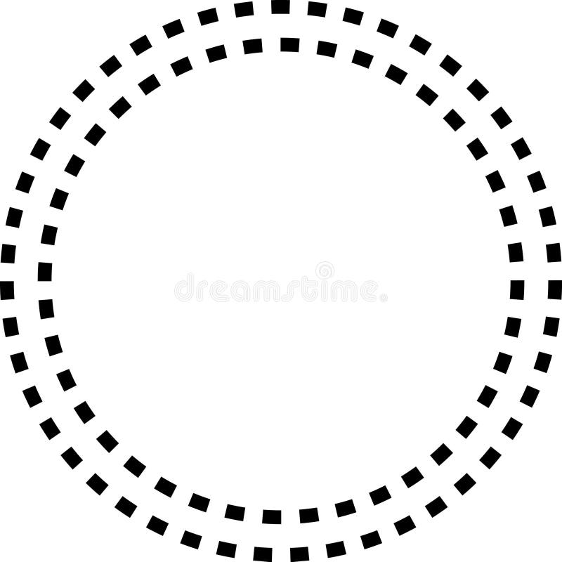 Dotted Line Circle Frame Vector. Dashed Outline Design of Border. Icon ...