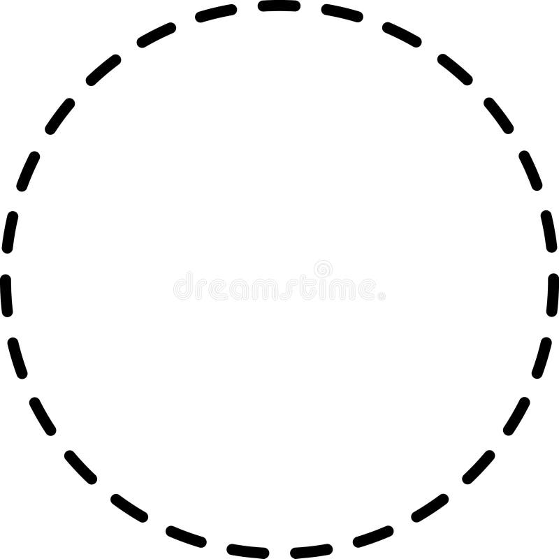 Dotted Line Circle Frame Vector. Dashed Outline Design of Border. Icon ...