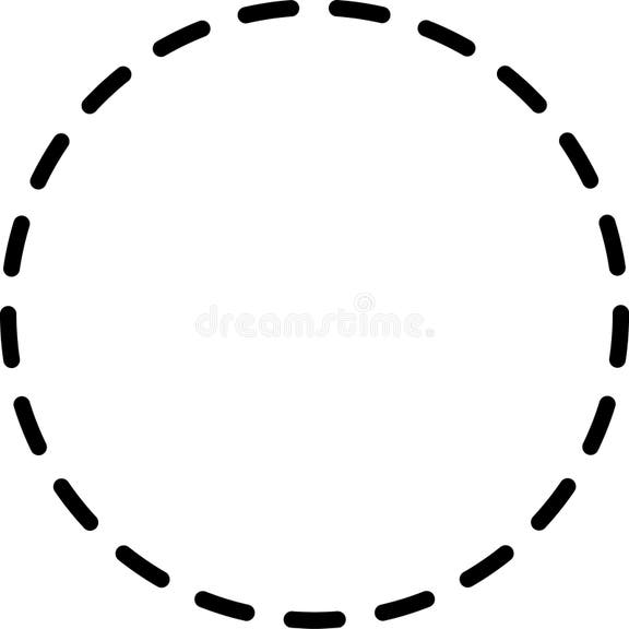 Dotted Line Circle Frame Vector. Dashed Outline Design of Border. Icon ...