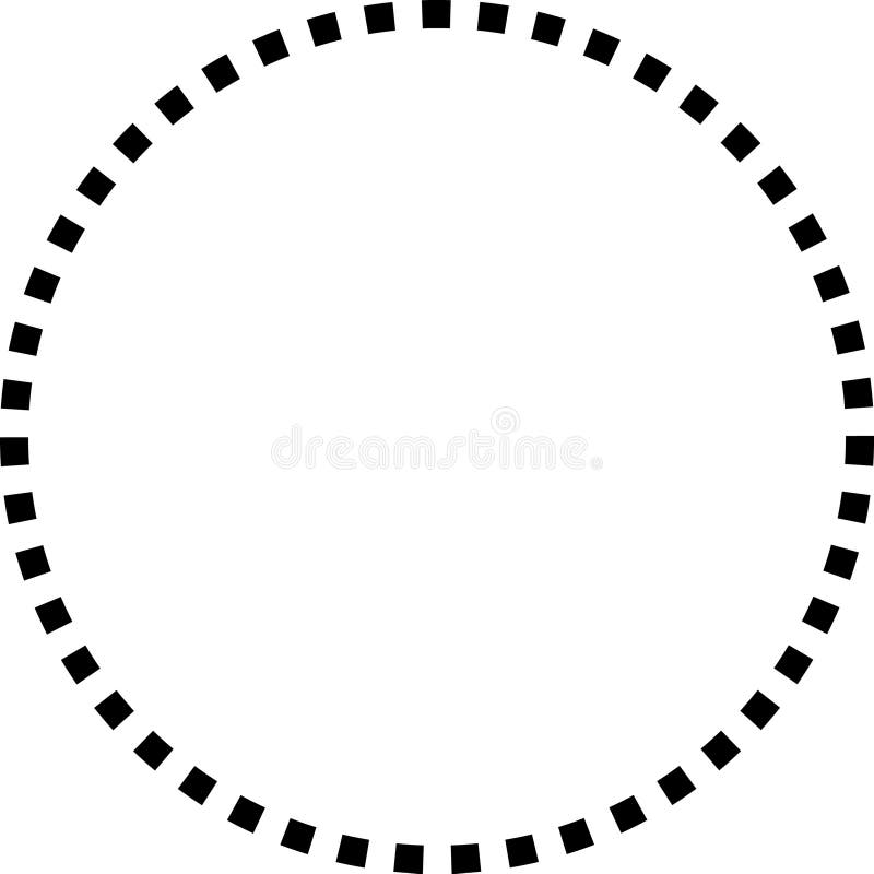 Dotted Line Circle Frame Vector. Dashed Outline Design of Border. Icon ...