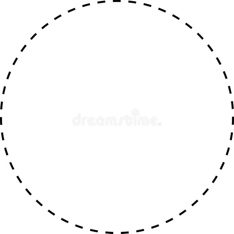 Dotted Line Circle Frame Vector. Dashed Outline Design of Border. Icon ...