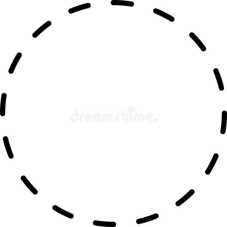 Dotted Line Circle Frame Vector. Dashed Outline Design of Border. Icon ...