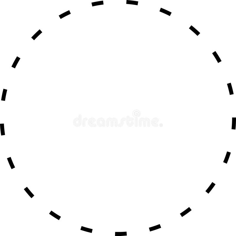Dotted Line Circle Frame Vector. Dashed Outline Design of Border. Icon ...