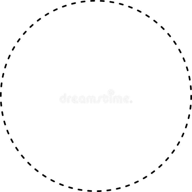 Dotted Line Circle Frame Vector. Dashed Outline Design of Border. Icon ...