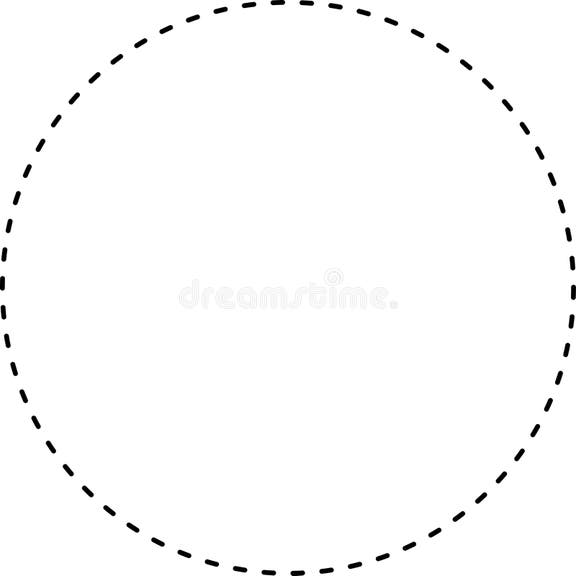 Dotted Line Circle Frame Vector. Dashed Outline Design of Border. Icon ...