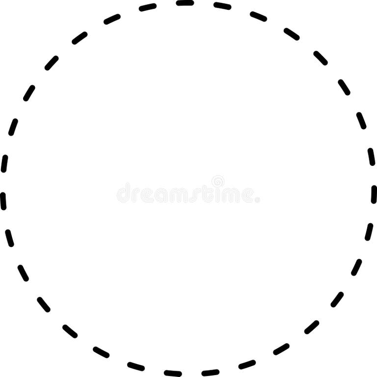 Dotted Line Circle Frame Vector. Dashed Outline Design of Border. Icon ...