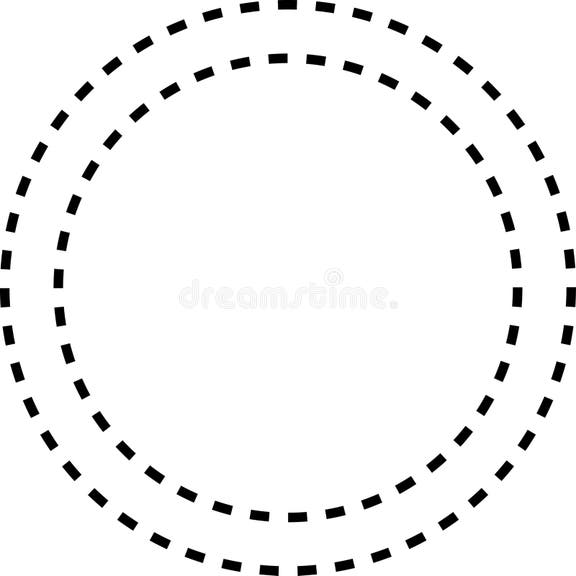 Dotted Line Circle Frame Vector. Dashed Outline Design of Border. Icon ...