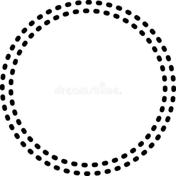 Dotted Line Circle Frame Vector. Dashed Outline Design of Border. Icon ...