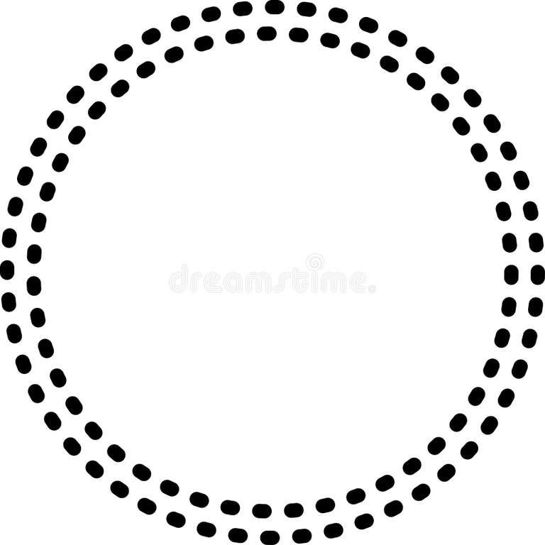 Dotted Line Circle Frame Vector. Dashed Outline Design of Border. Icon ...