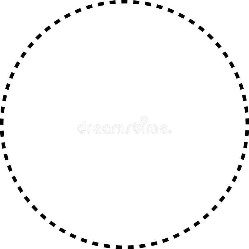 Dotted Line Circle Frame Vector. Dashed Outline Design of Border. Icon ...