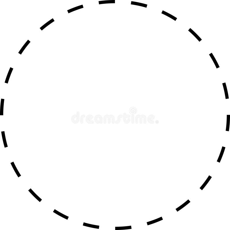 Dotted Line Circle Frame Vector. Dashed Outline Design of Border. Icon ...