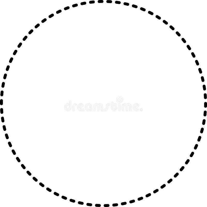 Dotted Line Circle Frame Vector. Dashed Outline Design of Border. Icon ...