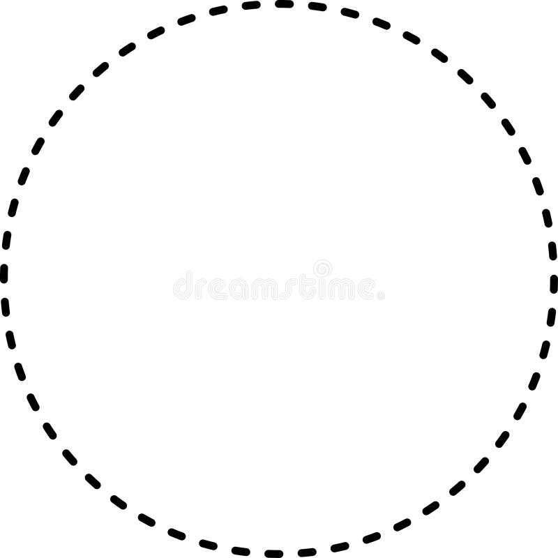 Dotted Line Circle Frame Vector. Dashed Outline Design of Border. Icon ...