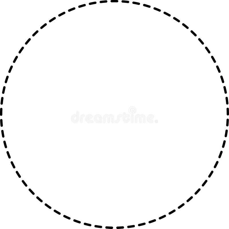 Dotted Line Circle Frame Vector. Dashed Outline Design of Border. Icon ...