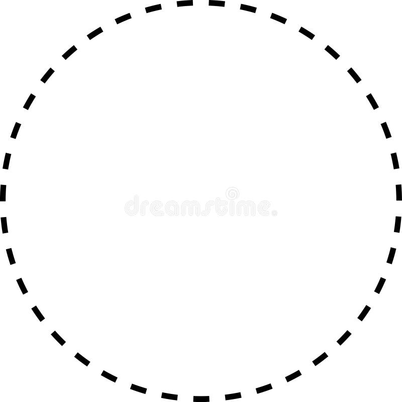Dotted Line Circle Frame Vector. Dashed Outline Design of Border. Icon ...
