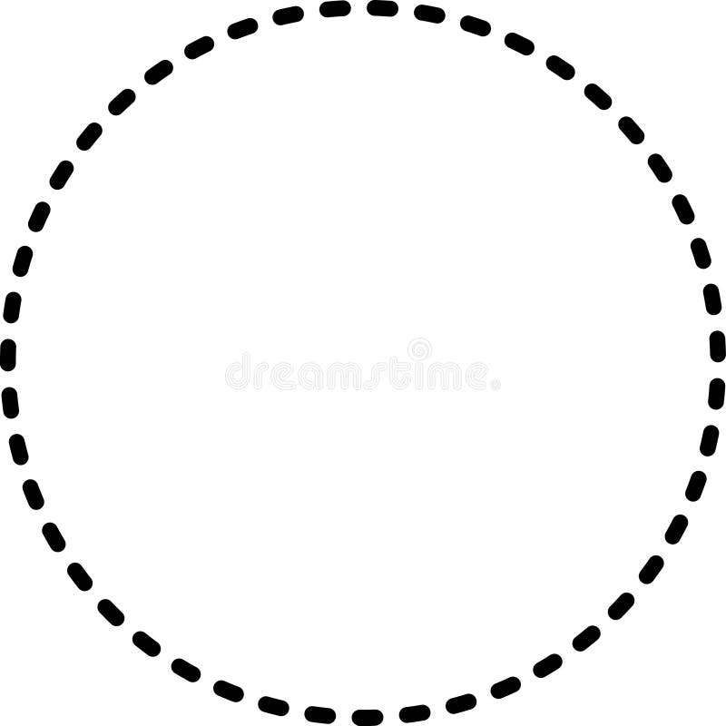 Dotted Line Circle Frame Vector. Dashed Outline Design of Border. Icon ...