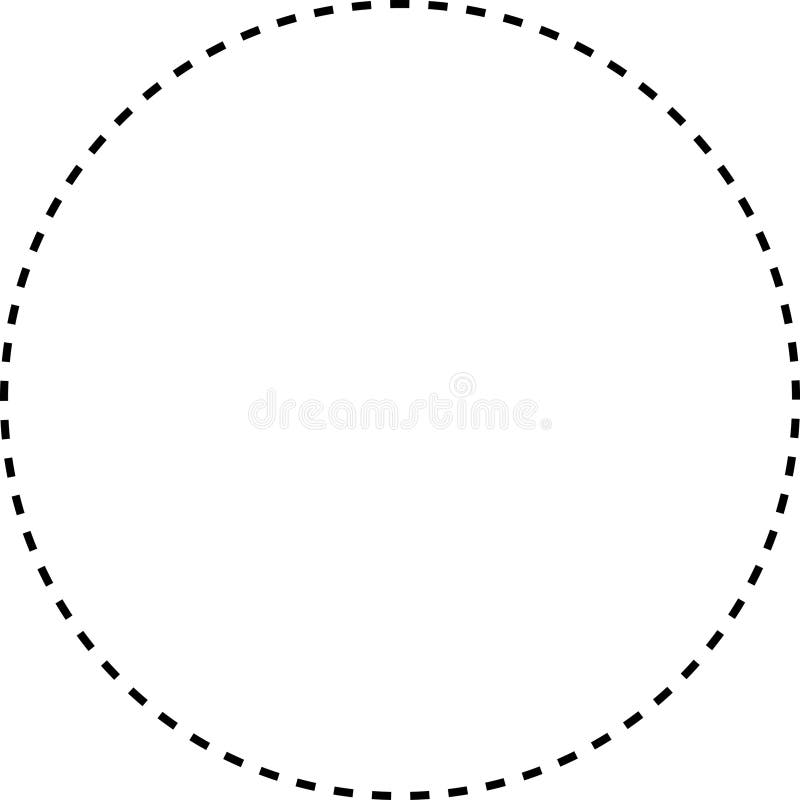 Dotted Line Circle Frame Vector. Dashed Outline Design of Border. Icon ...